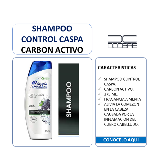 Shampoo control caspa. Carbón Activo. – DCobre